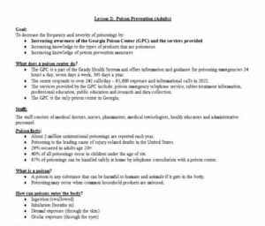 Adult: Lesson 2-Poison Prevention – GPC Training Platform
