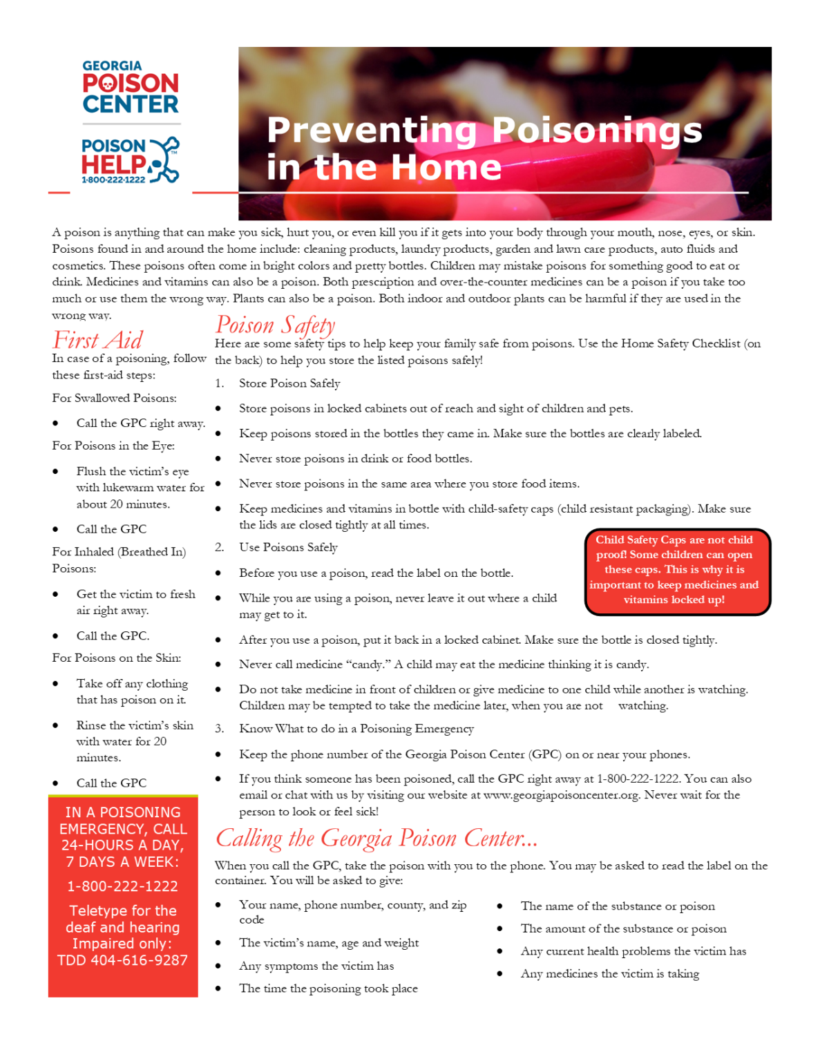 Preventing Poisonings in the Home Brochure – GPC Training Platform
