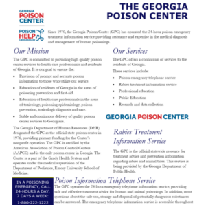 The Georgia Poison Center Brochure – GPC Training Platform